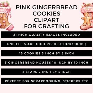 Pink Gingerbread Clipart Bundle | Gingerbread House & Cookies ...