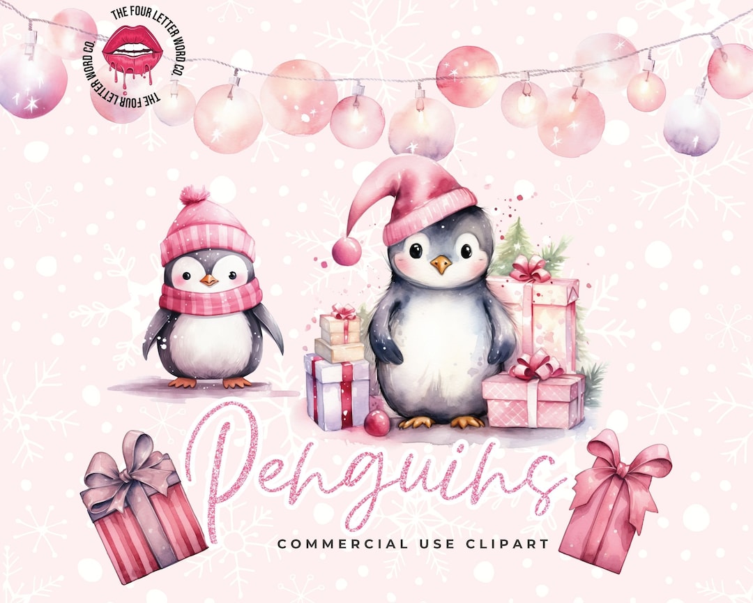 Christmas Penguin Clipart Bundle | Cute Penguin | Winter Clipart | Baby ...