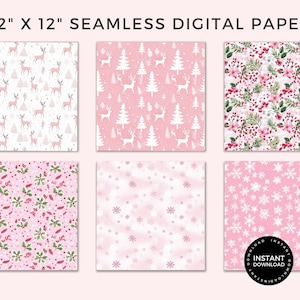Printable Digital Paper | Christmas Background | Seamless Patterns ...