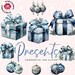 Blue Christmas Presents Clipart Bundle Christmas Clipart Christmas ...