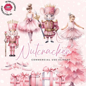 Christmas Pink Nutcracker Clipart Bundle | Ballet Clipart | Png ...
