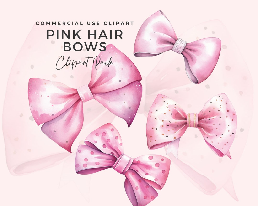 Pink Hair Bow Clipart Bow Illustration Hair Bow PNG Hair Accessory ...