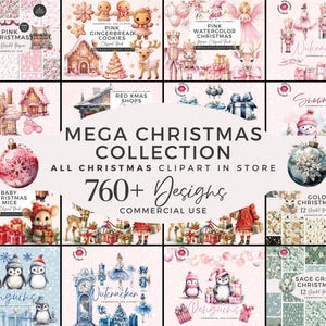 Country Christmas Clipart Bundle | Western Christmas PNG | Watercolor ...