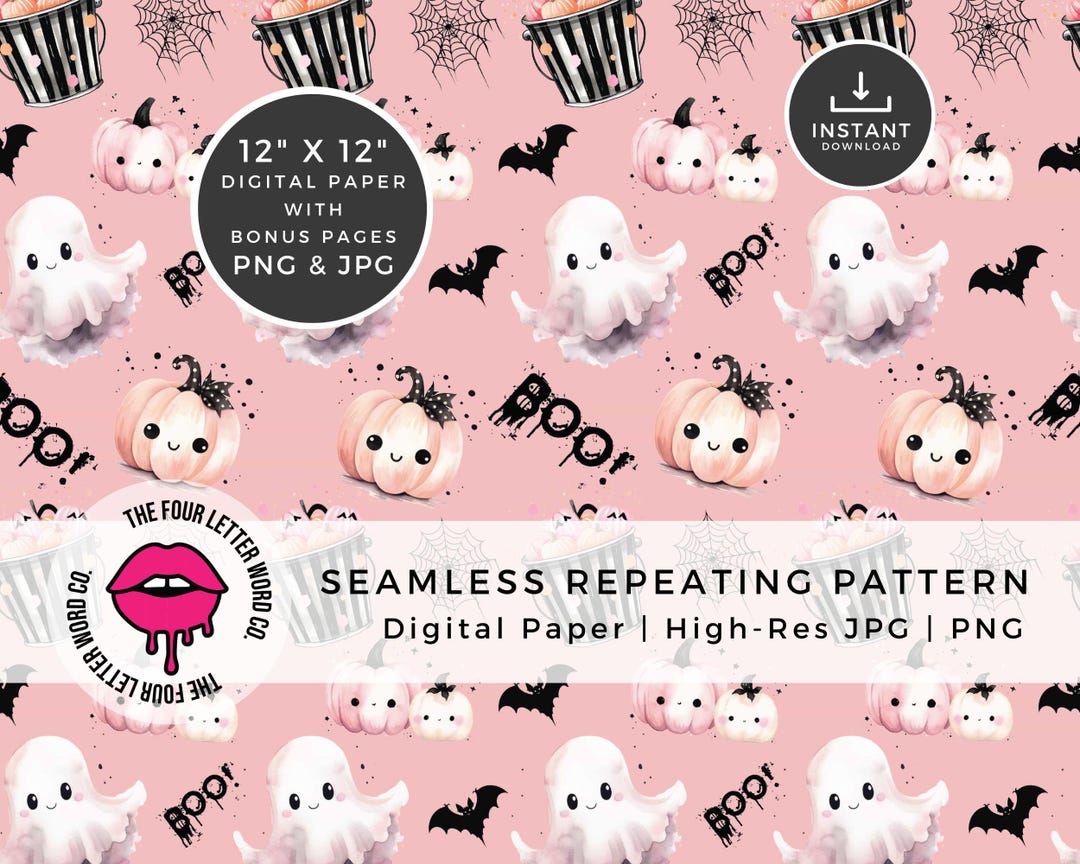 Printable Digital Paper | Halloween Background | Seamless Patterns ...
