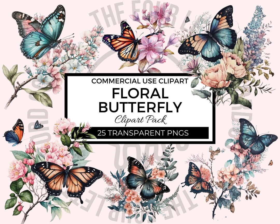 25 PNG Watercolor Butterflies Clip Art Bundle Butterfly - Etsy
