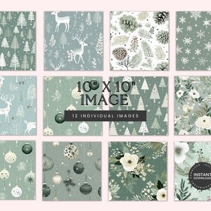 Printable Digital Paper | Christmas Background | Seamless Patterns ...