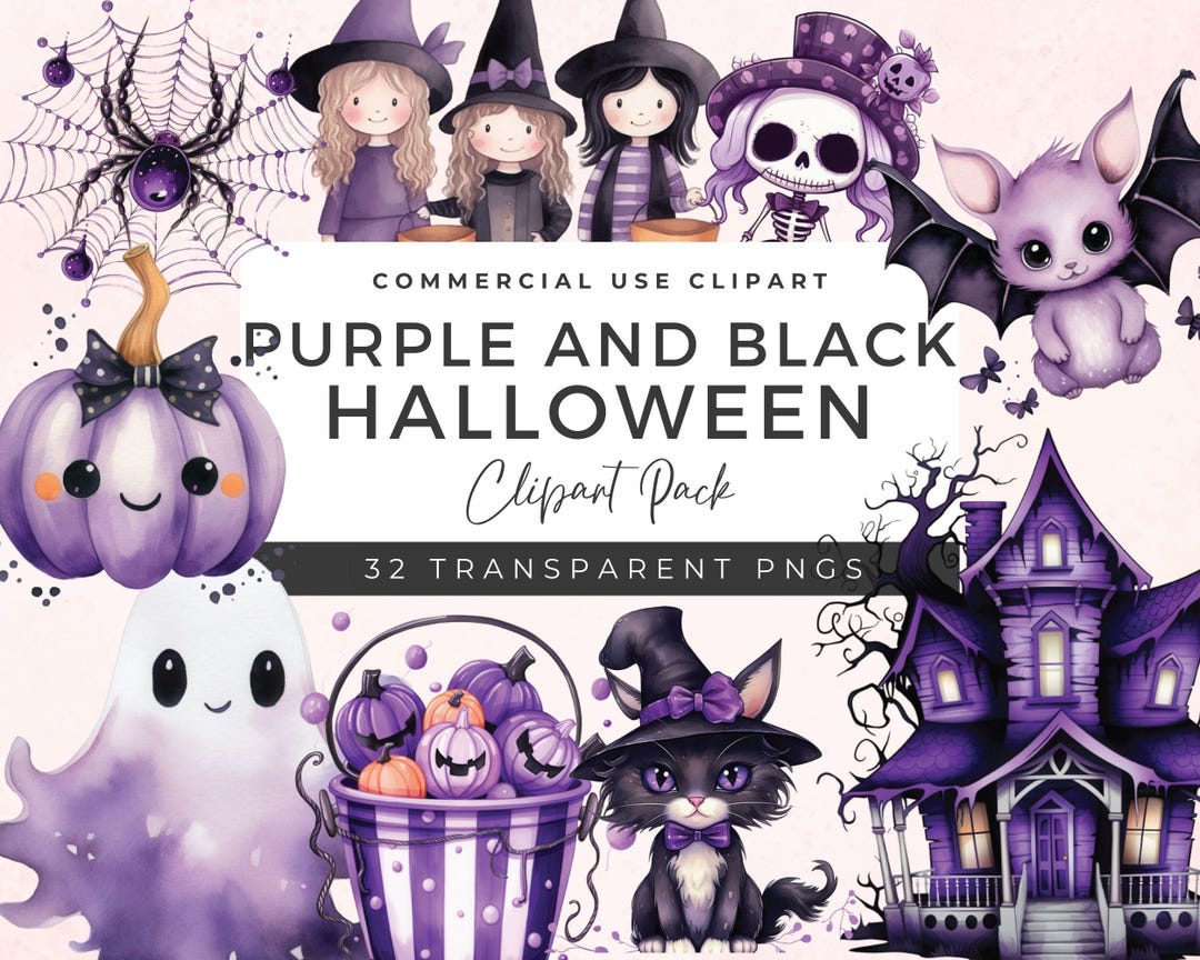 Cute Halloween Clipart | Watercolor Halloween Clipart | Spooky Clipart ...