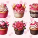 Valentine Cupcake Clipart Bundle Dessert Clipart Valentine PNG ...