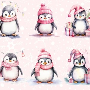 Christmas Penguin Clipart Bundle | Cute Penguin | Winter Clipart | Baby ...