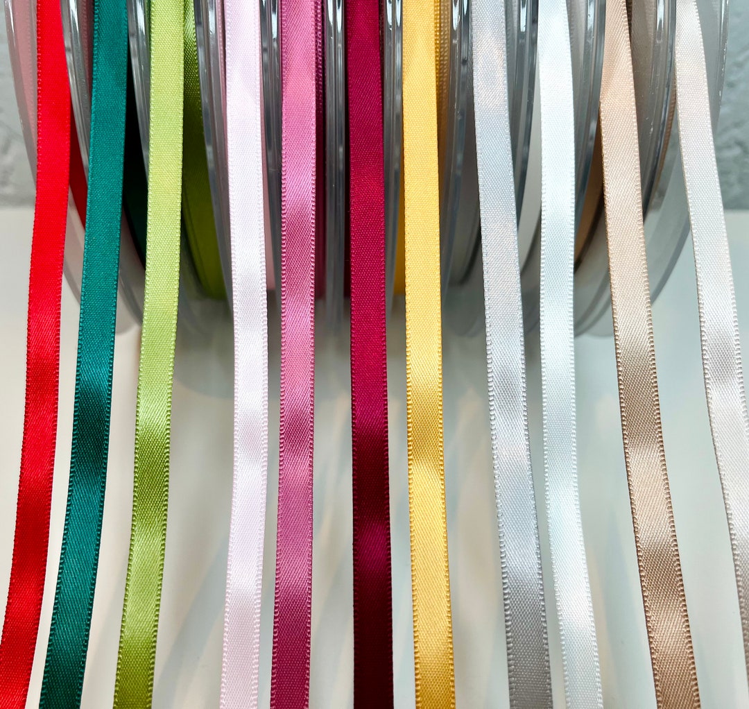Satin Ribbons Double Face Various Colors 6 Mm Wide - Etsy