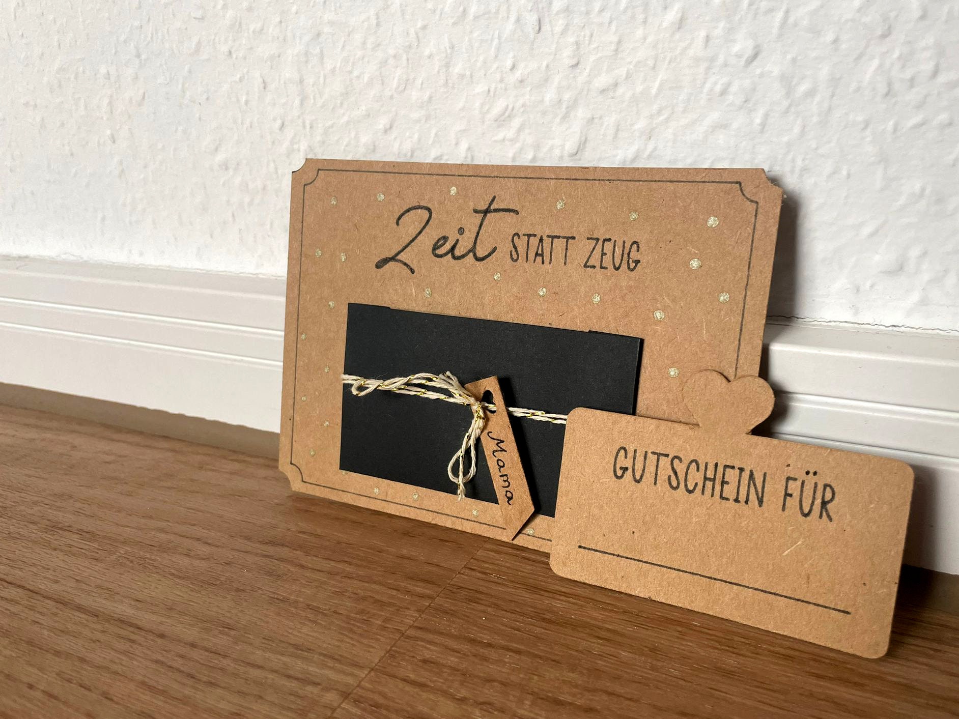 Zeitgutschein Postkarte mit Gutschein Zeit statt Zeug Gutschein zum ...