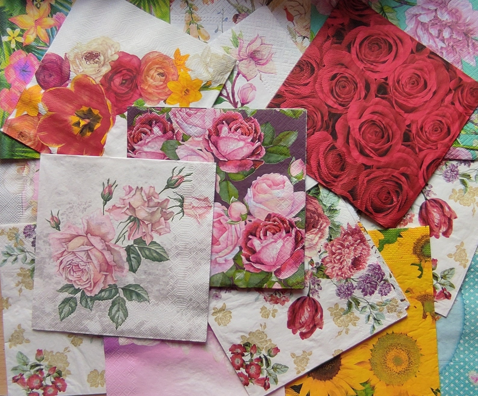 Beautiful Flower Mix Surprise Pack 10 Paper Napkins for - Etsy
