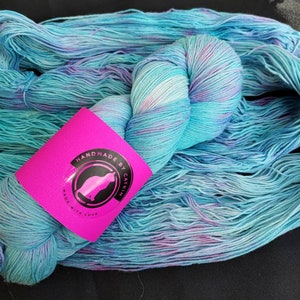 Hand Dyed Cotton Yarn: 4ply "milky Way" 100g/400m Cotton Sock Yarn Blue ...