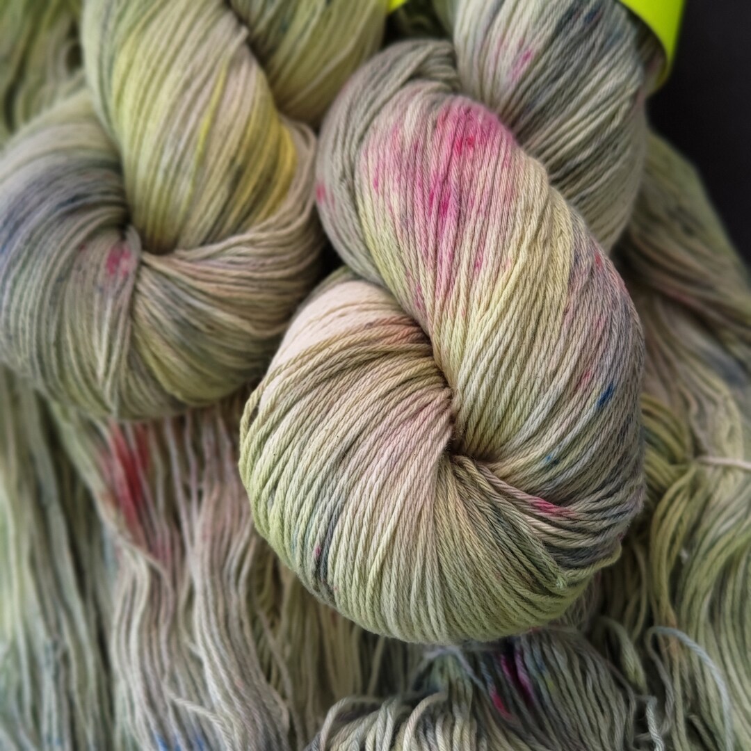 Hand Dyed Cotton Yarn: 4ply "cockatiel" 100g/400m Cotton Sock Yarn ...