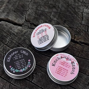 Kitchener Stitch Reminder Tin, Mini Storage Tin for Stitch Markers and ...
