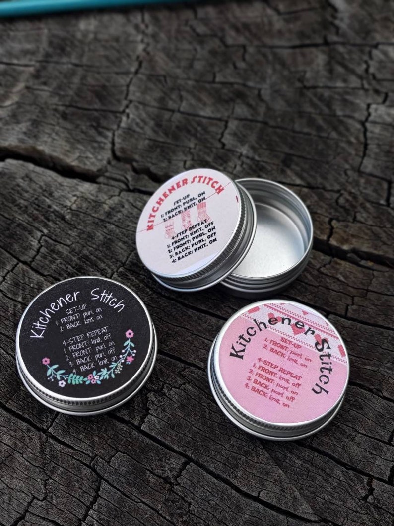 Kitchener Stitch Reminder Tin, Mini Storage Tin for Stitch Markers and ...