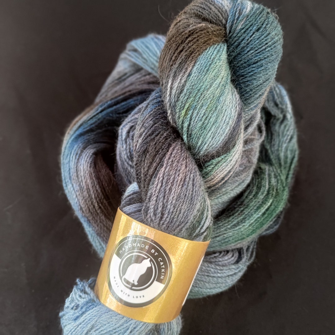 Hand Dyed Possum Merino Yarn: Lace Weight 2ply "hades" 50g/700m Hand ...