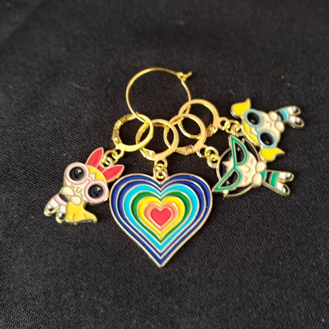 Powerpuff Girls Stitch Markers: Set of 4 Crochet and Knitting Stitch ...