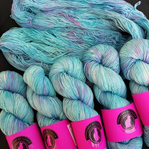 Hand Dyed Cotton Yarn: 4ply "milky Way" 100g/400m Cotton Sock Yarn Blue ...