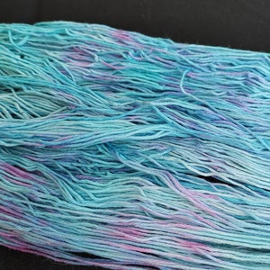 Hand Dyed Cotton Yarn: 4ply "milky Way" 100g/400m Cotton Sock Yarn Blue ...