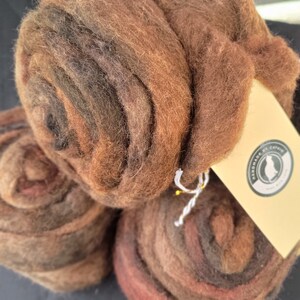 Hand Dyed Possum Merino Wool Fibre: Spinning Fiber "boudicca" 50g Brown ...