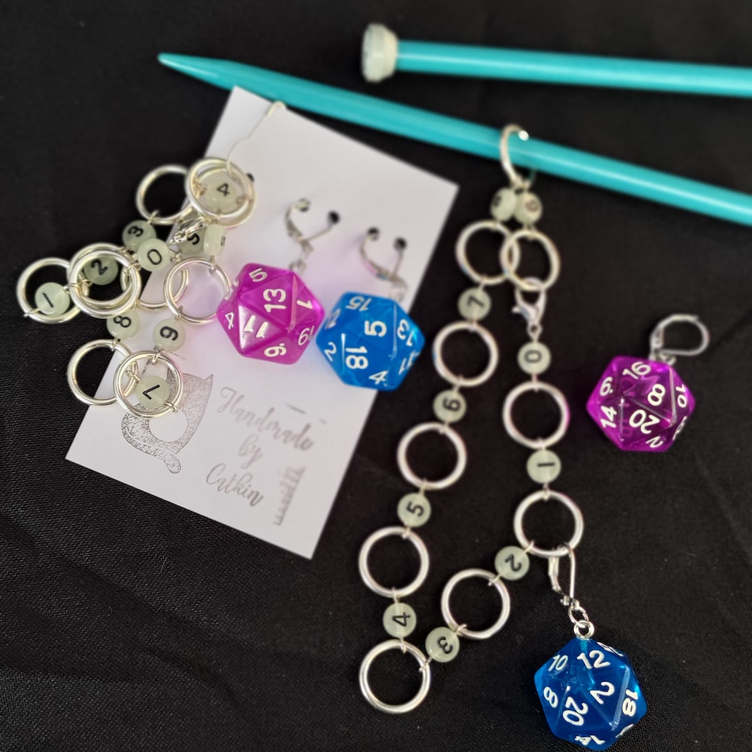 Critical Knit! D20 Dice Knitting Row Counter Chain, Knitting/yarn Craft ...