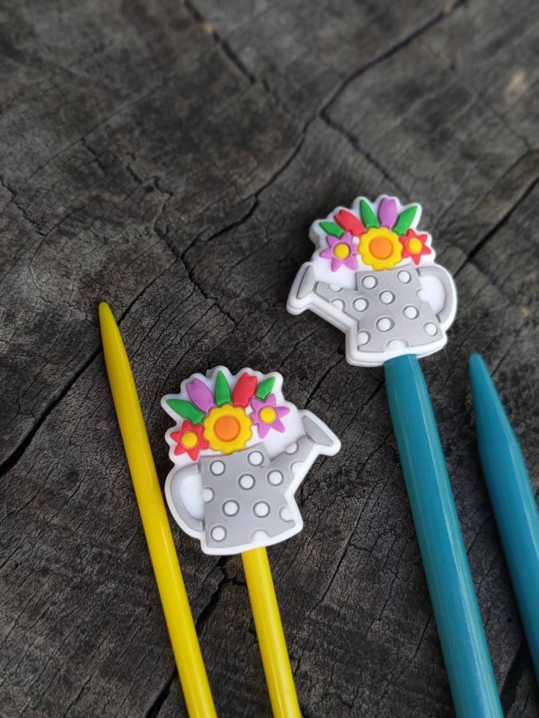 Knitting Needle Stoppers/ Knitting Needle Keepers: Cottagecore Watering ...