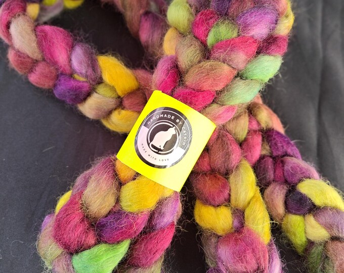 Hand Dyed English Wensleydale Wool Fibre- Spinning Fiber "dionysus ...