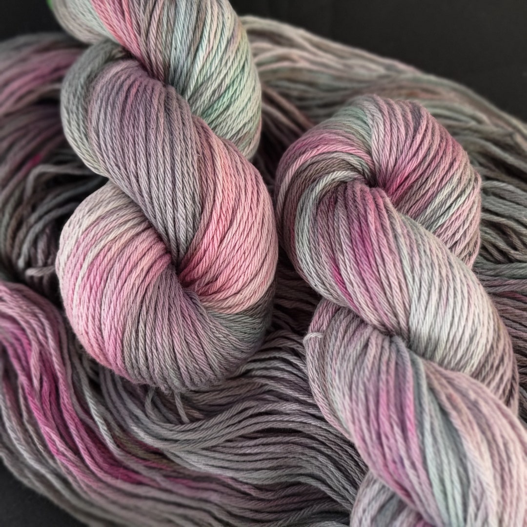Hand Dyed Cotton Yarn: 8ply "zombie" 100g/ 165m Pastel Goth Halloween ...
