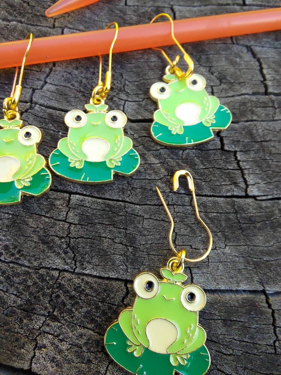 Cute Stitch Markers: Set of 4 Frog Markers With Calabash Pins | Etsy