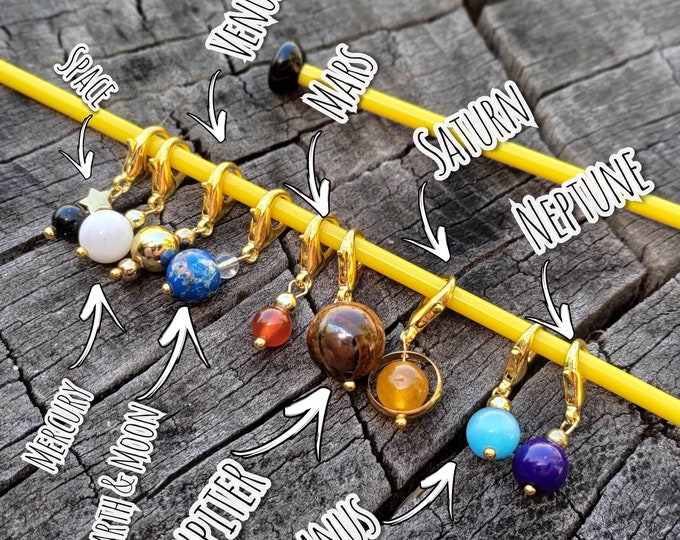 Solar System Space Stitch Markers Set of 10 Markers, Crochet Stitch ...
