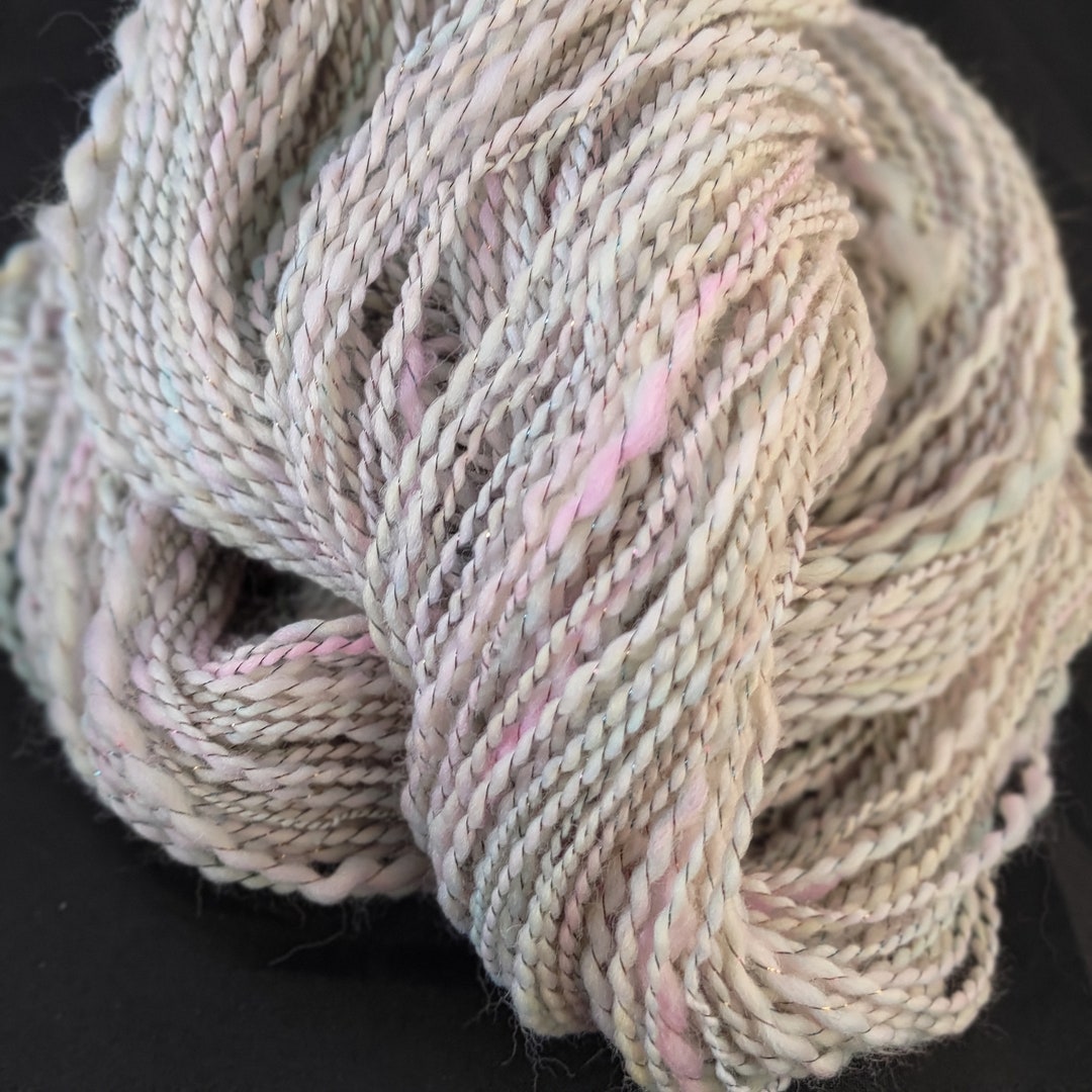 Hand Spun Art Yarn: 108g Worsted Weight Pastel Rainbow Hand Spun Art ...