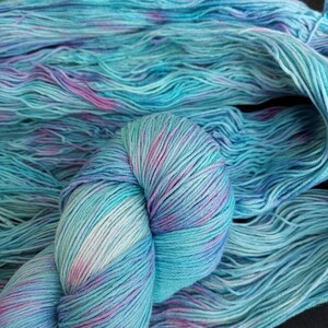 Hand Dyed Cotton Yarn: 4ply "milky Way" 100g/400m Cotton Sock Yarn Blue ...