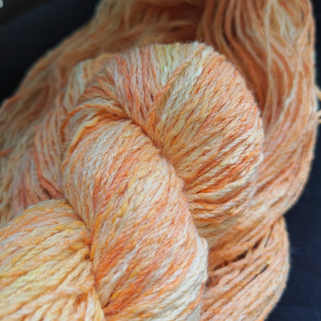 Hand Dyed Wool/cotton Yarn:8ply "pumpkin Spice" 100g/200m UV Reactive ...