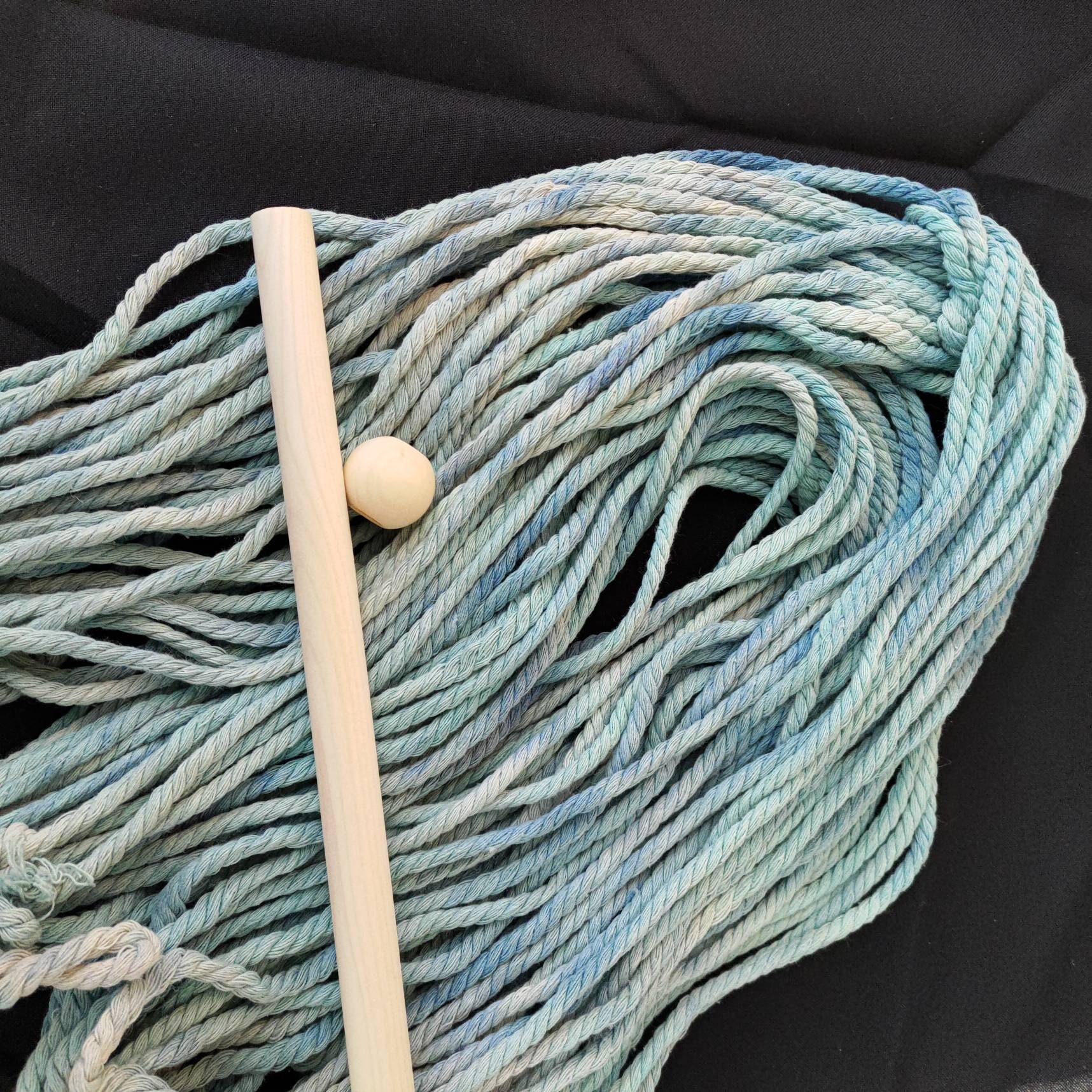 Hand Dyed Macrame DIY KIT: Blue Shades Wall Hanging Kit, 3mm Macrame ...
