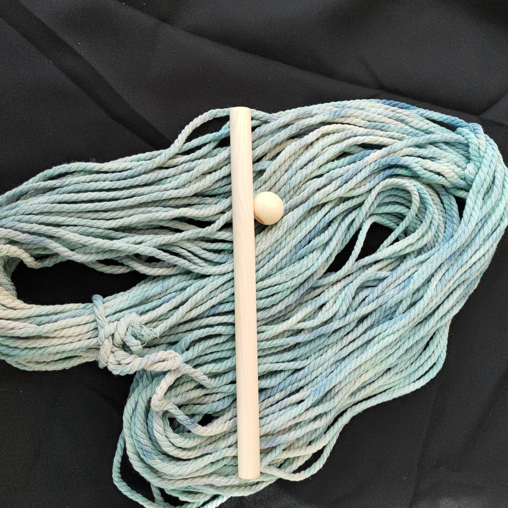 Hand Dyed Macrame DIY KIT: Blue Shades Wall Hanging Kit, 3mm Macrame ...