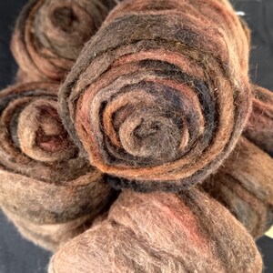 Hand Dyed Possum Merino Wool Fibre: Spinning Fiber "boudicca" 50g Brown ...