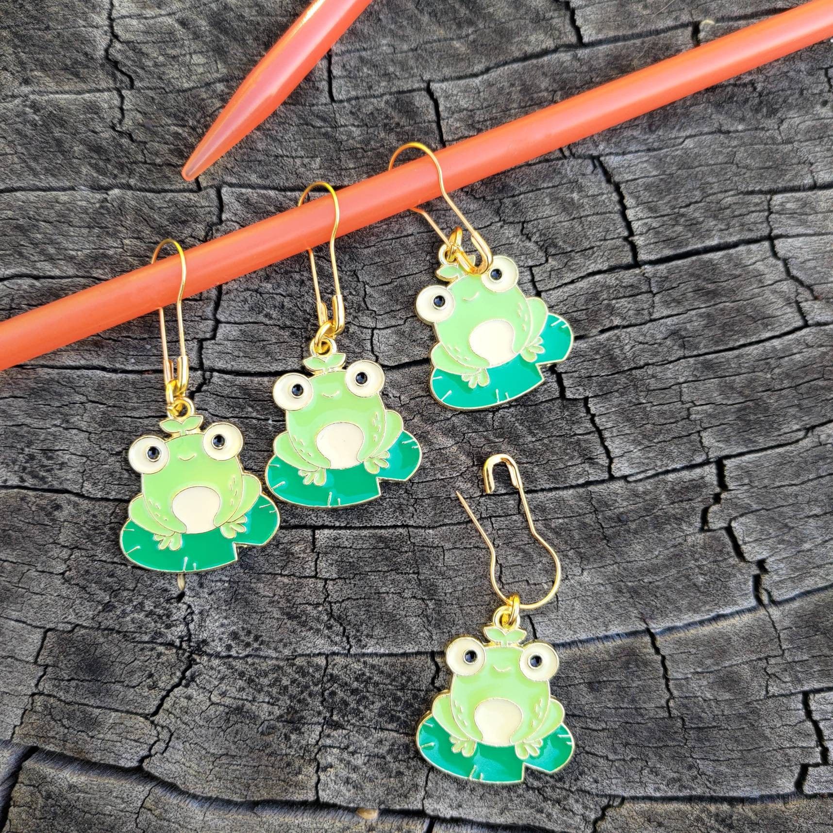 Cute Stitch Markers: Set of 4 Frog Markers With Calabash Pins | Etsy