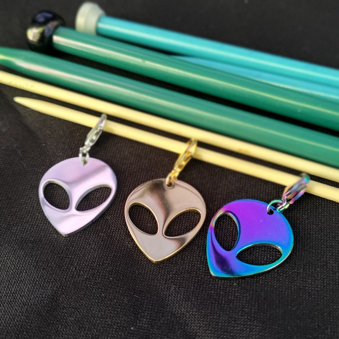 Y2K Aliens Progress Keeper Set: 3 Stainless Steel Alien Themed Stitch ...