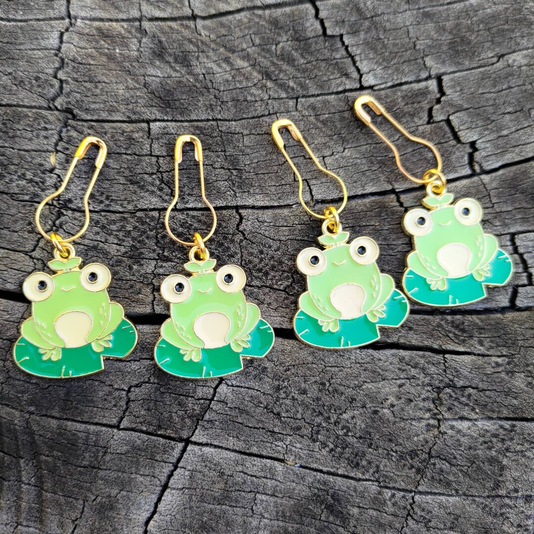 Cute Stitch Markers: Set of 4 Frog Markers With Calabash Pins Enamel ...