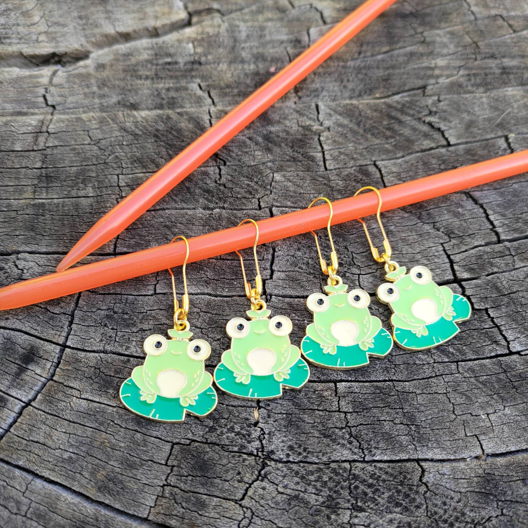 Cute Stitch Markers: Set of 4 Frog Markers With Calabash Pins | Etsy