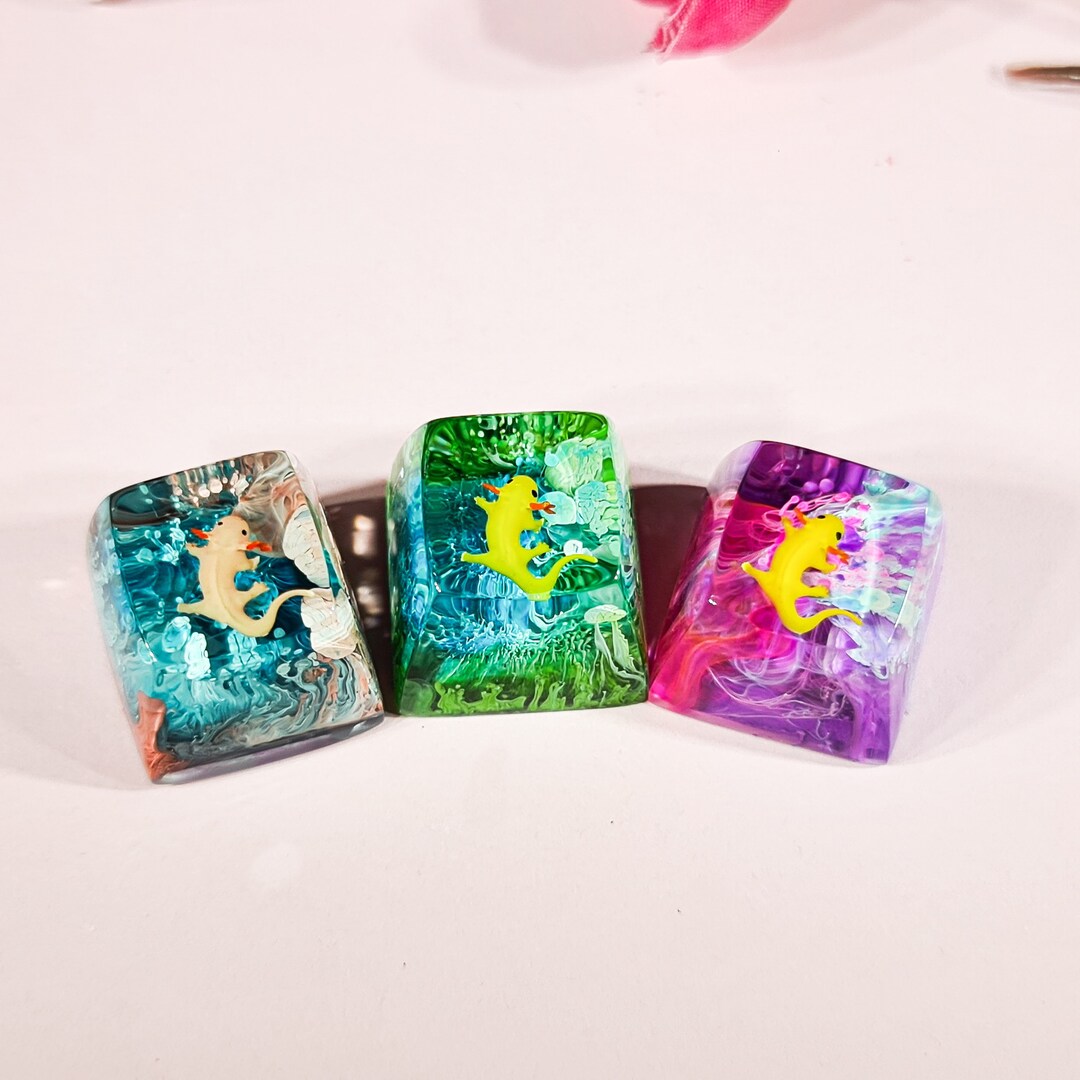 Axolot Keycap, Axolotl Resin Keycaps, Handmade Artisan Keycap, Custom ...