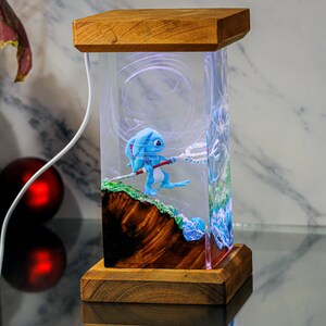 L.O.L Night Light, Gaming Lamp Decoration, Epoxy Resin Table Lamp, Wood ...