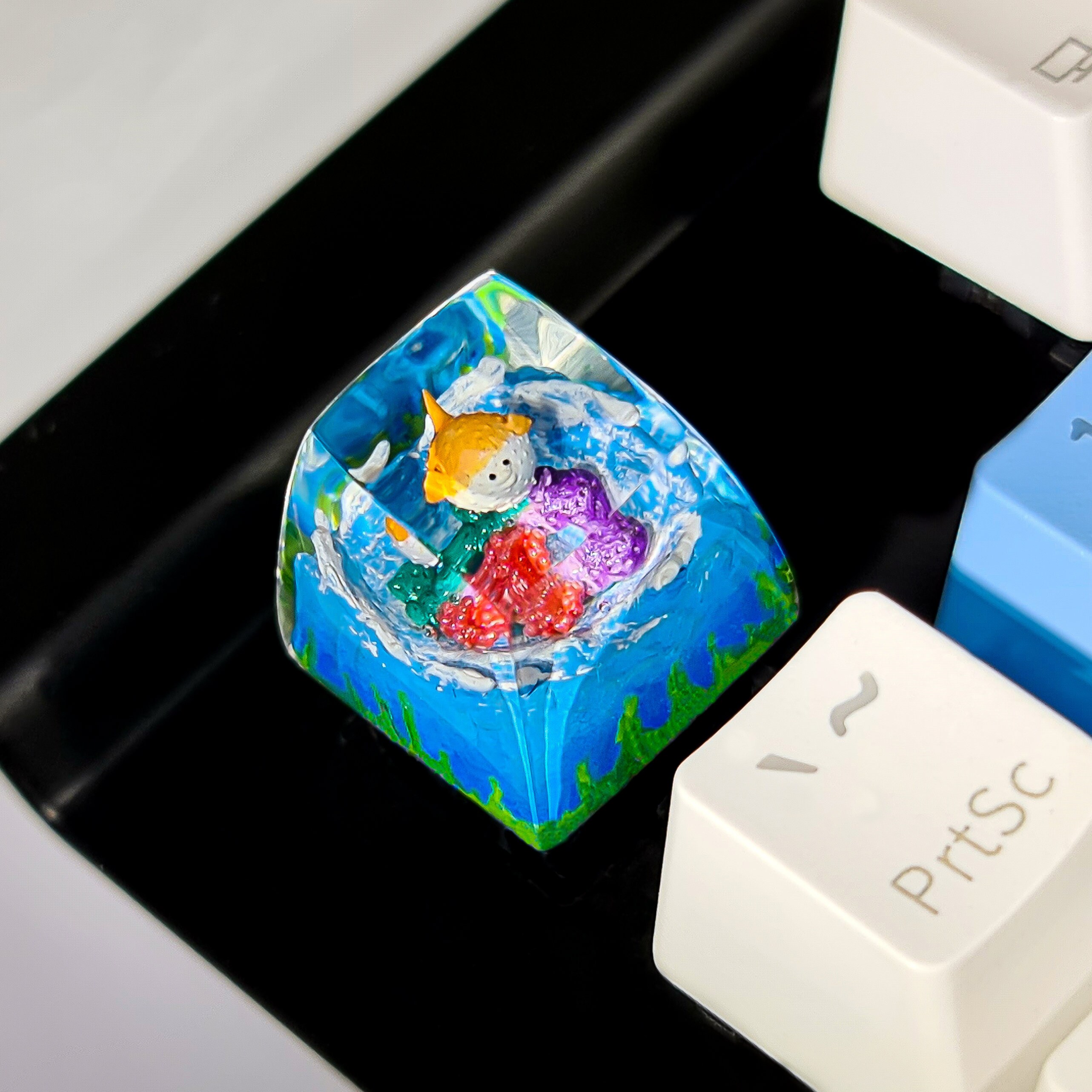 Puffer Fish and Diver Keycap Fish Keycap Custom Keycap - Etsy