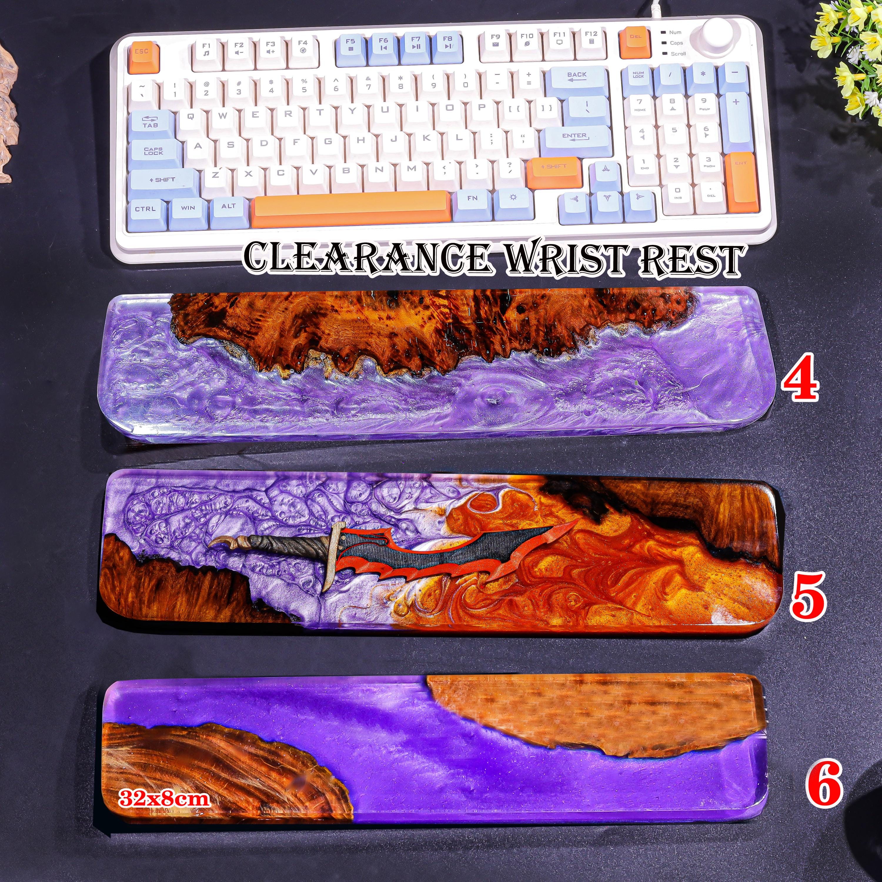 CLEARANCE Resin and Wood Wrist Rest, Black and White Resin Wrist Rest ...