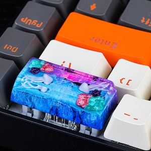 Jellyfish Keycap, Blue Pink Jellyfish SA Profile Keycap, Handmade ...