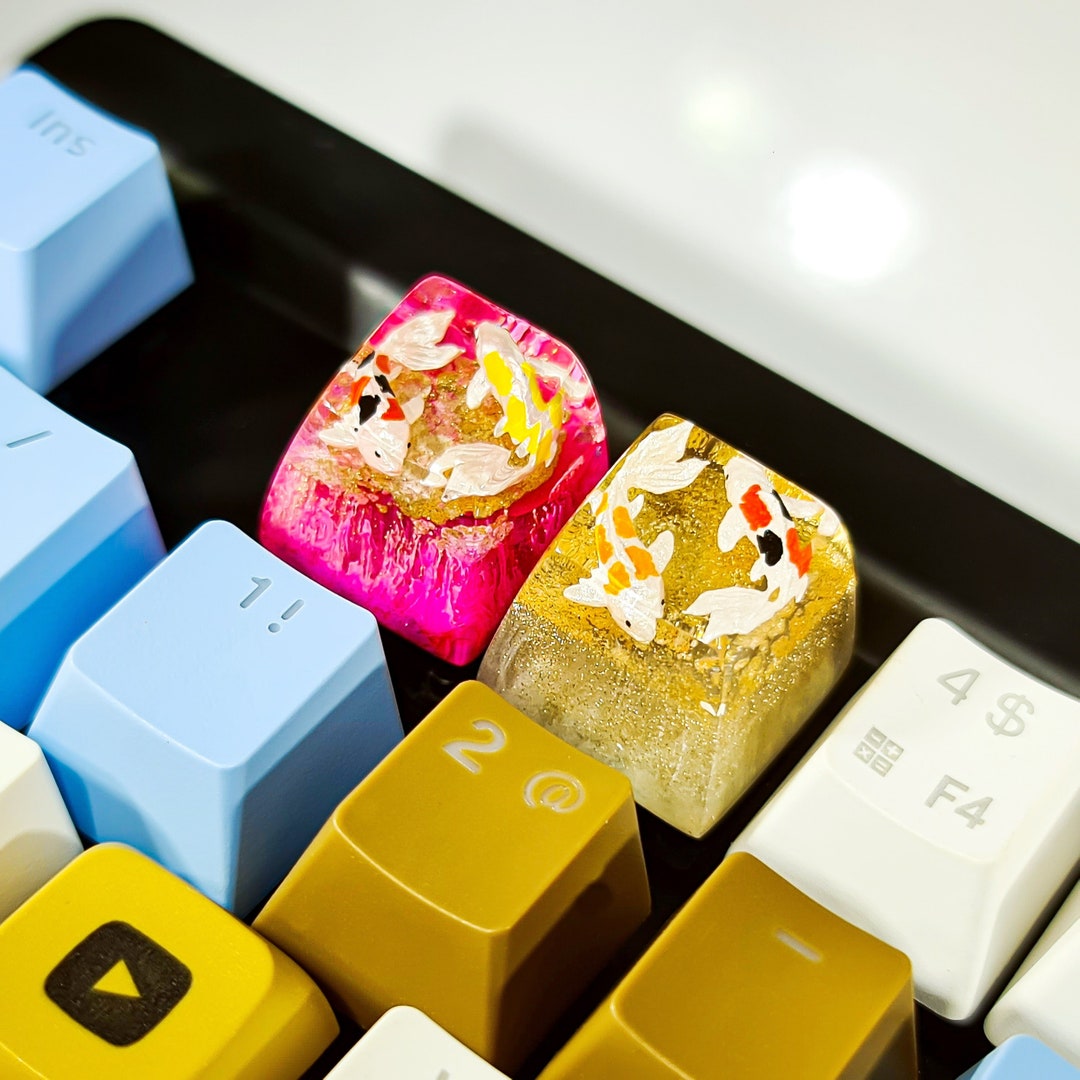 Pink Koi Keycap, Gold Fish Keycap, Custom Keycap, Artisan Keycap ...