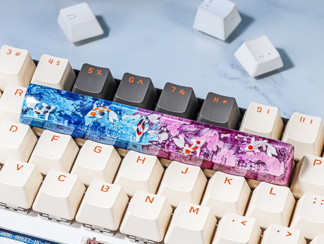 Blue Purple Koi Fish Spacebar, Custom Spacebar, Custom Koi Resin ...
