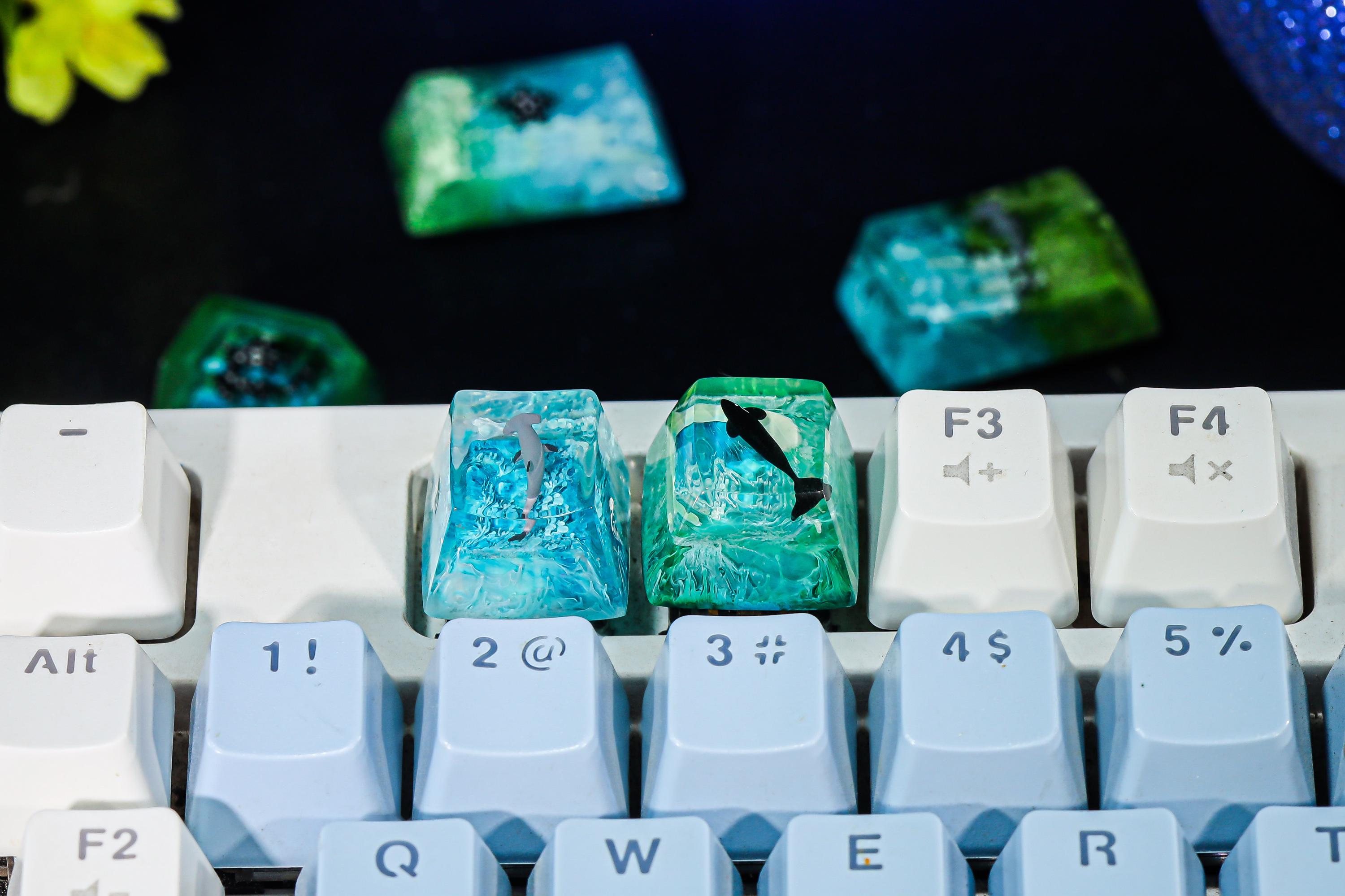 Hammerhead Shark Keycap, Sea Turtle Keycap, Whale Shark, Koi Fish Resin ...