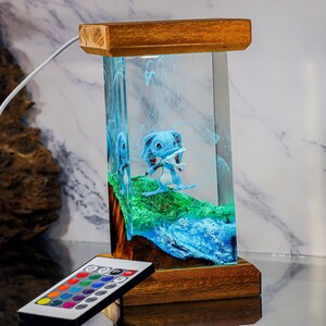 L.O.L Night Light, Gaming Lamp Decoration, Epoxy Resin Table Lamp, Wood ...